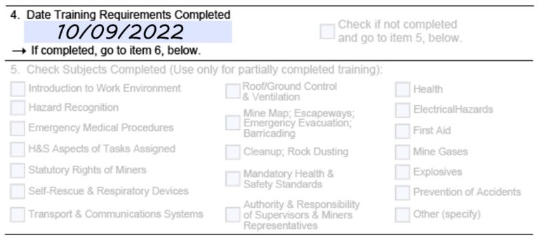How To Fill Out An MSHA 5000-23 Certificate of Training | MSHA University