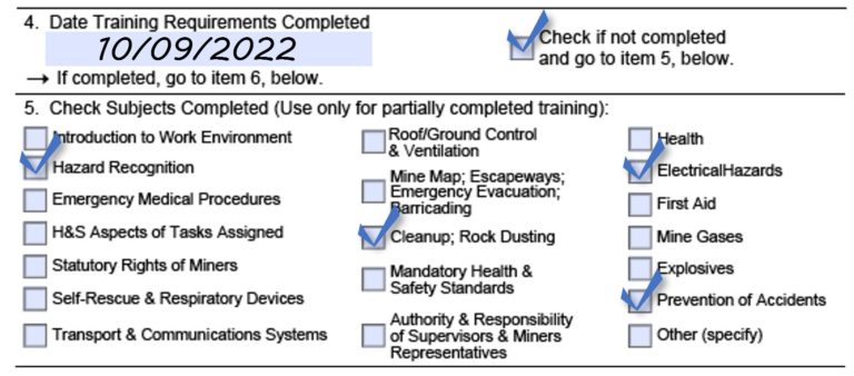 How To Fill Out An MSHA 5000-23 Certificate of Training | MSHA University