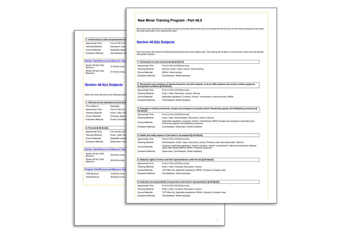 MSHA Part 46 Training Plan - Essential Development Guide | MSHA University