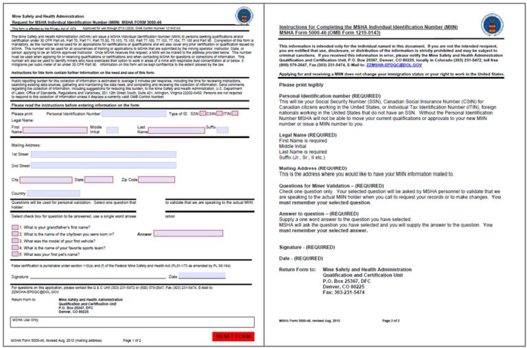 The 19 Most Frequently Requested MSHA Forms | MSHA University